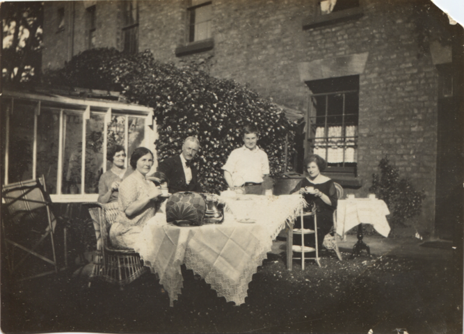 Hancox family in the garden at Caija - ArchivesWiki