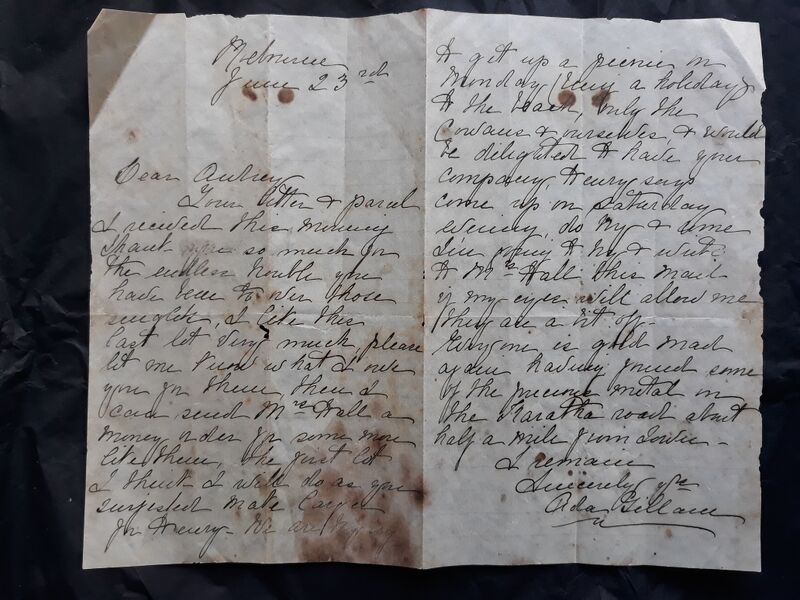 Gillam, Ada to Aubrey Hall, June 23 year unknown from Indecipherable ...