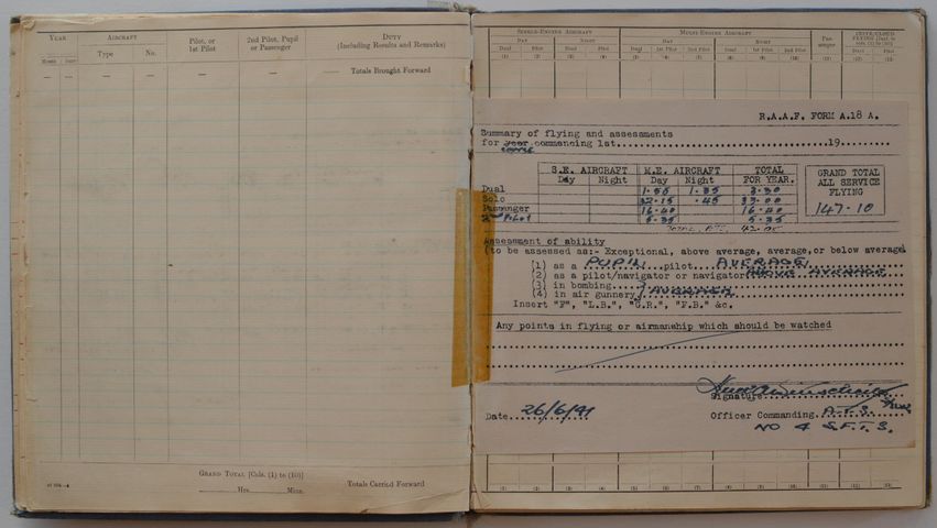 W.M. Wilson's RAAF log book - ArchivesWiki