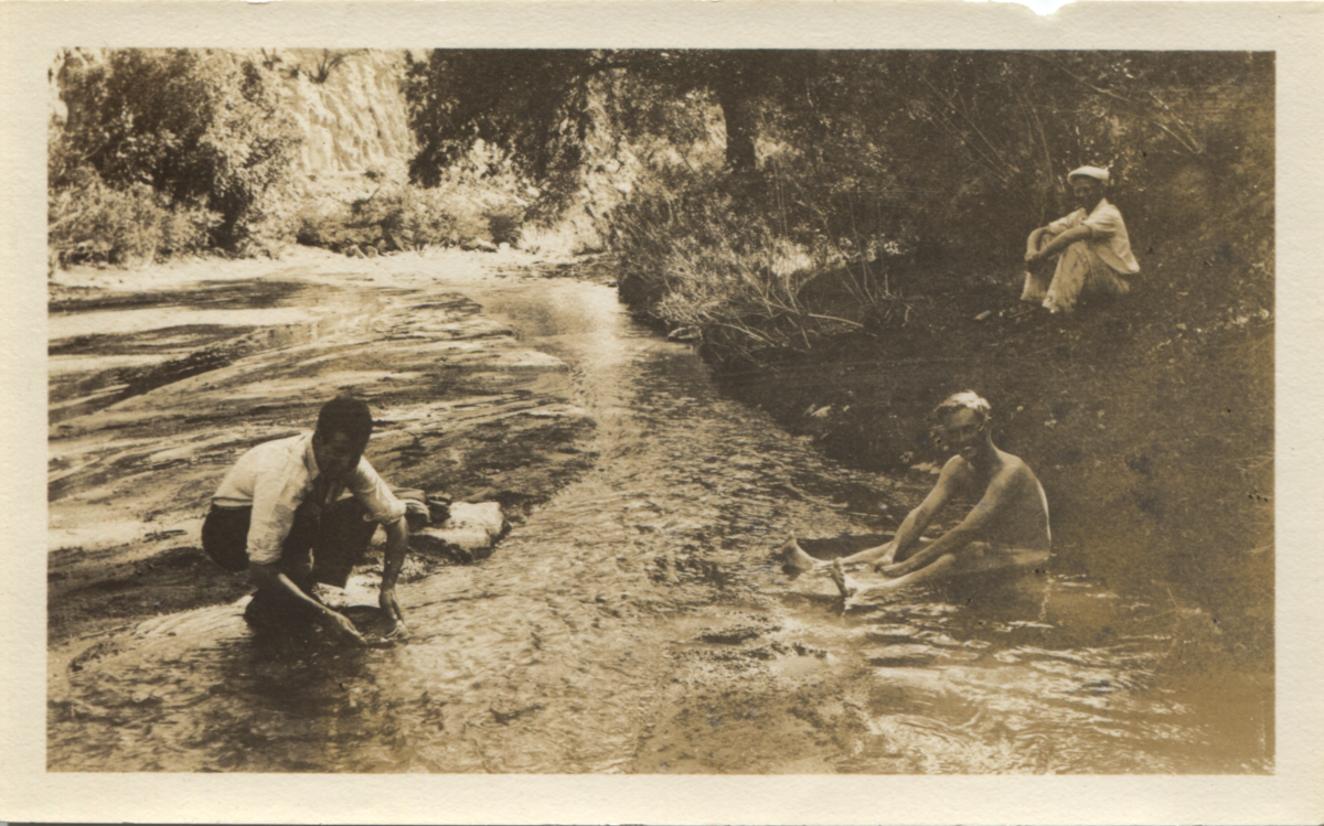 Geoff Hancox in an Arizona river - ArchivesWiki
